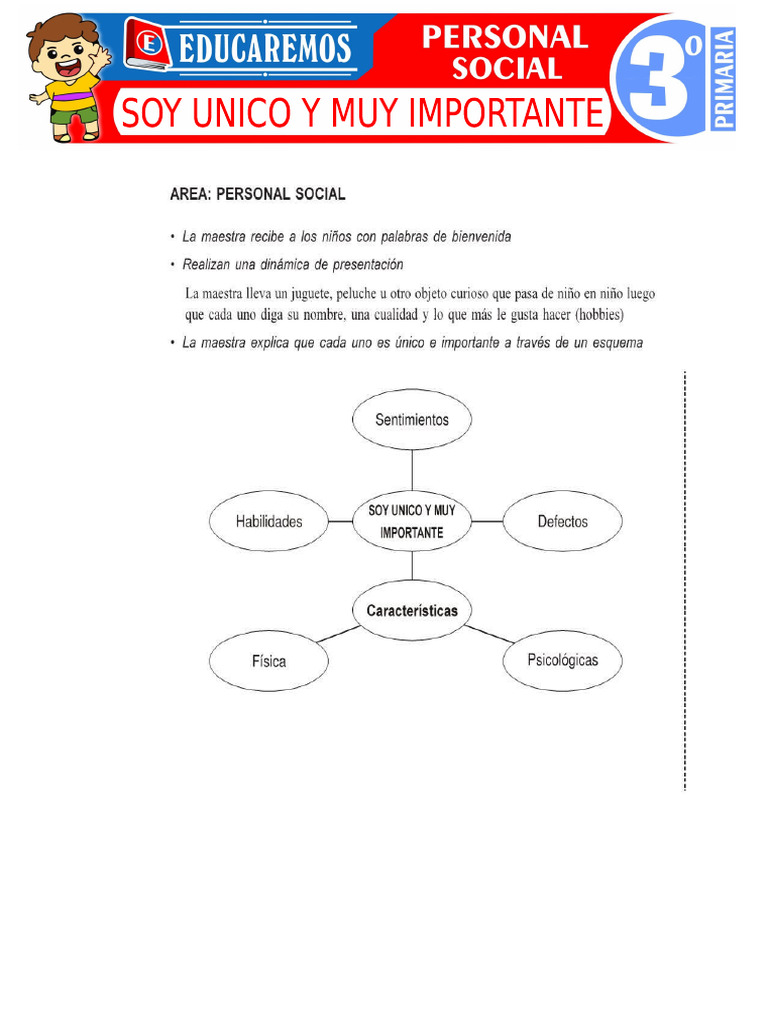 Soy Unico y Muy Importante para Tercer Grado de Primaria | PDF