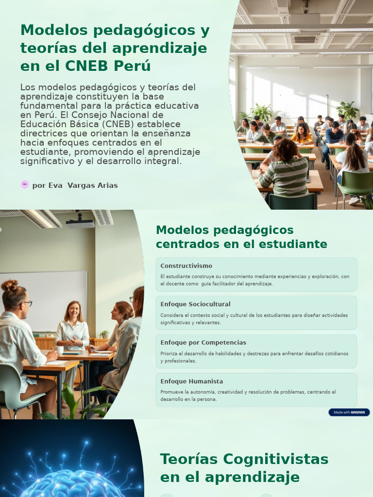 Modelos Pedagogicos y Teorias Del Aprendizaje en El CNEB Peru | PDF | Plan de estudios | Aprendizaje