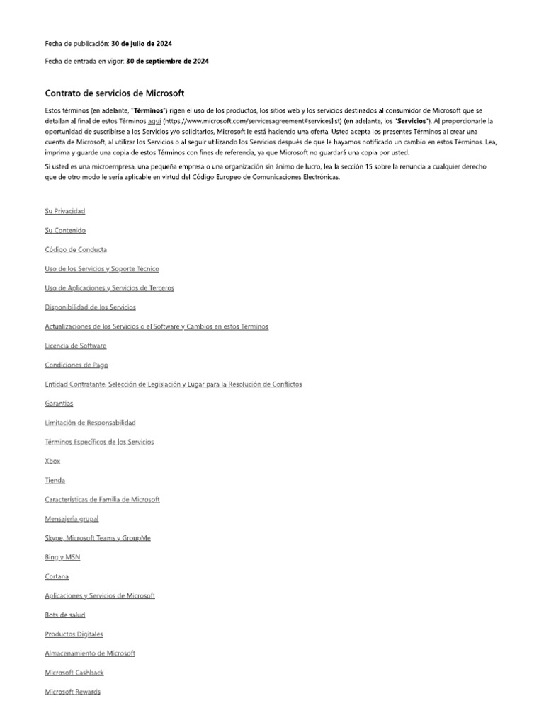 Contrato Microsoft | PDF