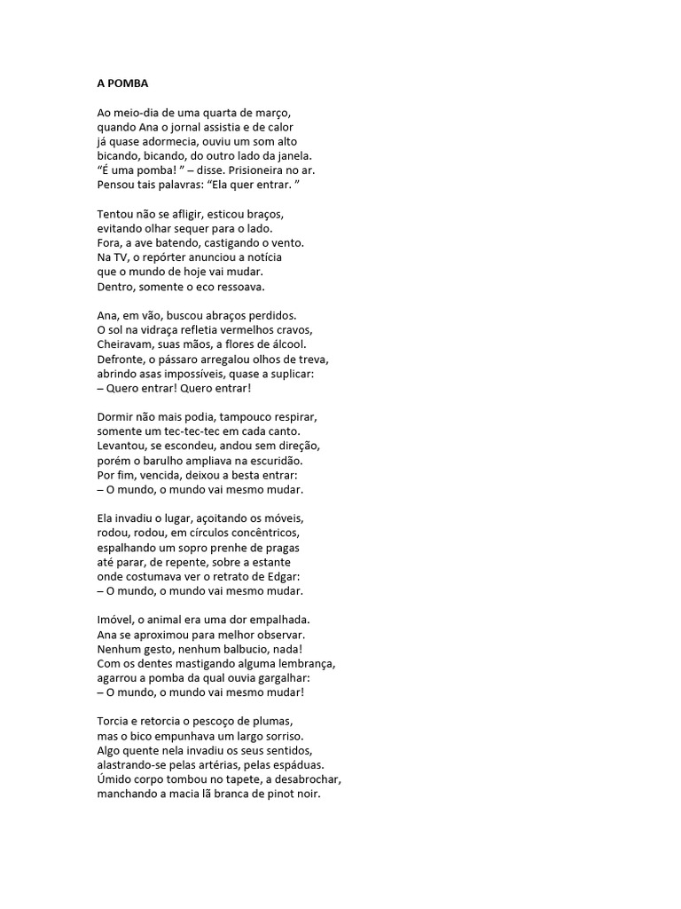 Poema Narrativo A Pomba. | PDF