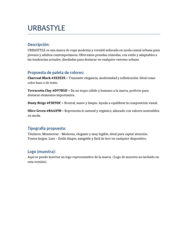 URBASTYLE Propuesta Ejemplo | PDF