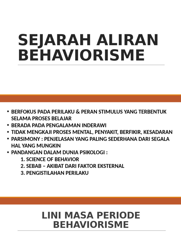 Sejarah Aliran Behaviorisme | PDF
