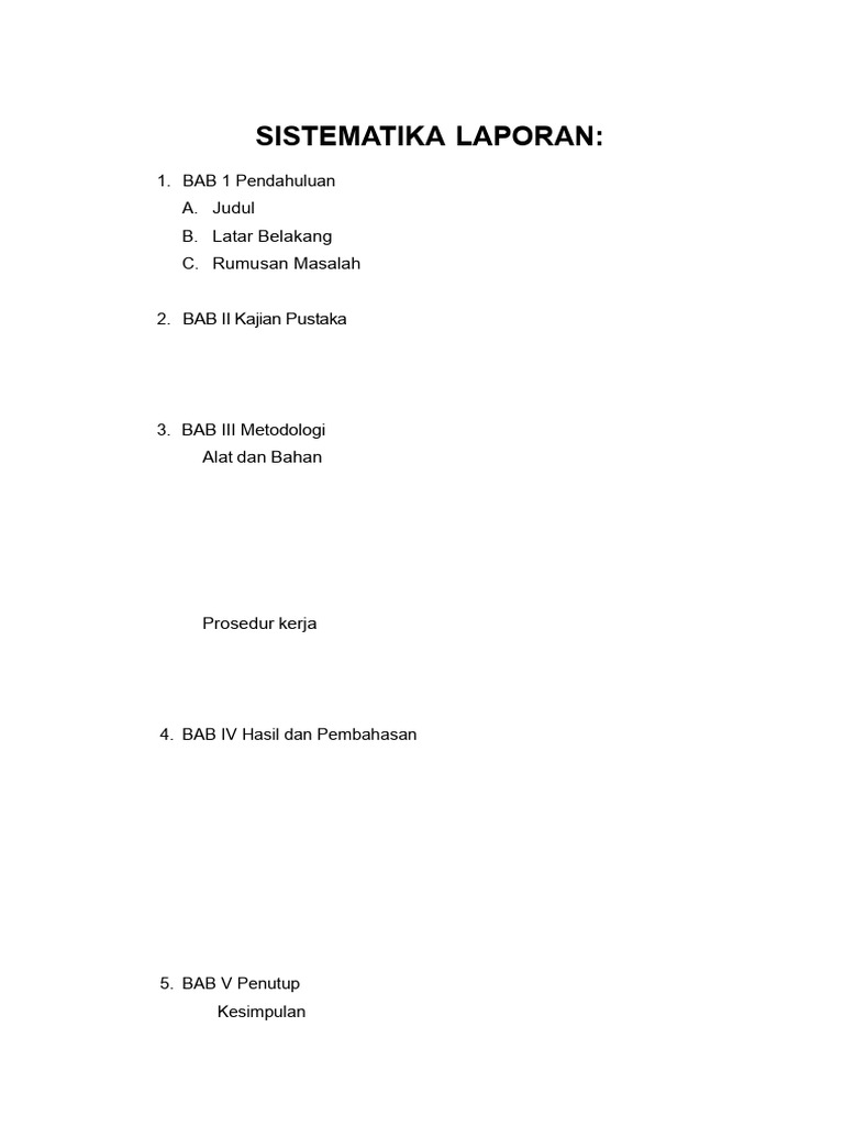 Sistematika Laporan | PDF