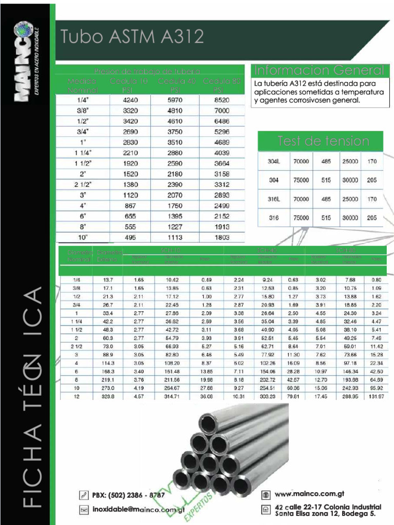 Tubo ASTM A312 | PDF