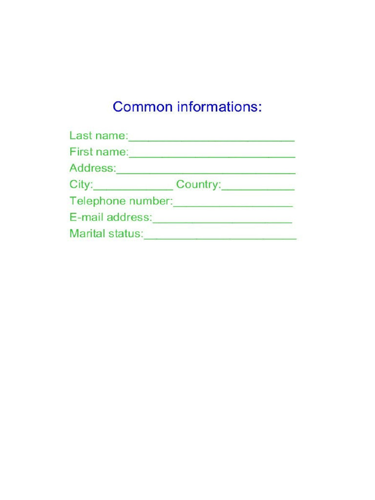 Speaking Personal Information | PDF