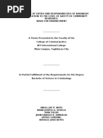Roles of Barangay Tanod in Community Safety | PDF | Police | Information