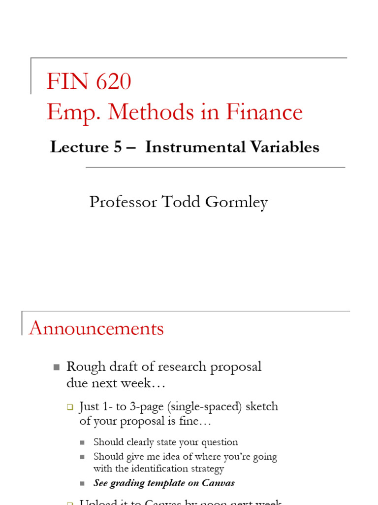 05 - Instrumental Variables | PDF | Ordinary Least Squares | Dependent And Independent Variables