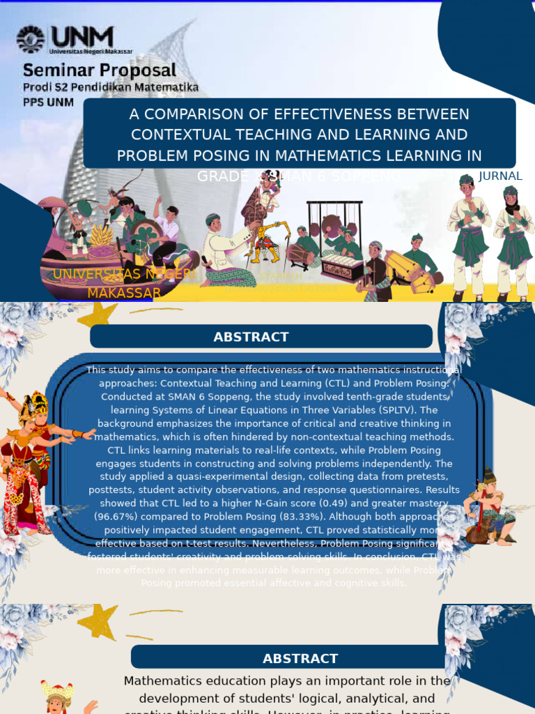 A Comparison of Effectiveness Between Contextual Teaching and Learning ...