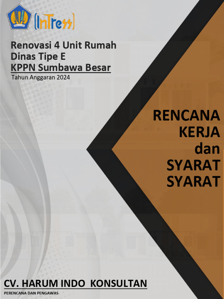 RKS Renov Rumah Dinas KPPN Sumbawa Besar TA 2025 | PDF