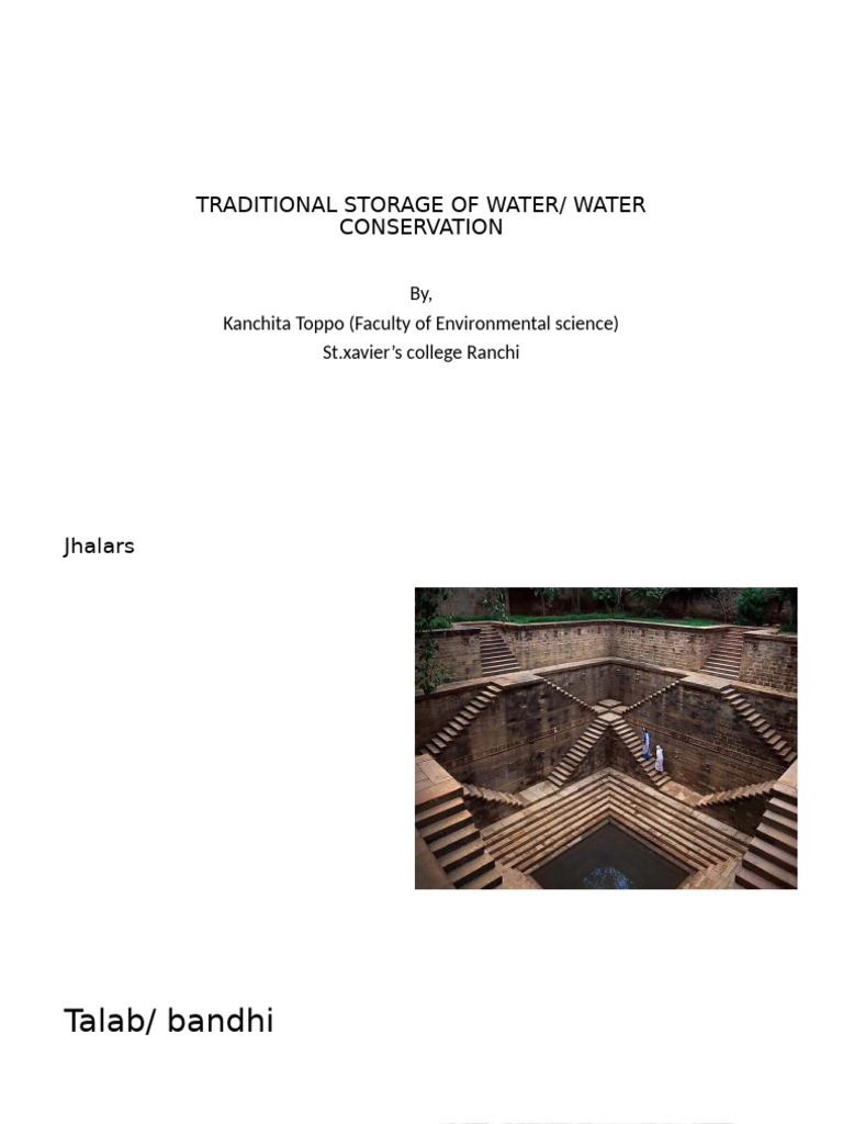 Traditional Water Storage Techniques | PDF | Groundwater | Hydrology ...