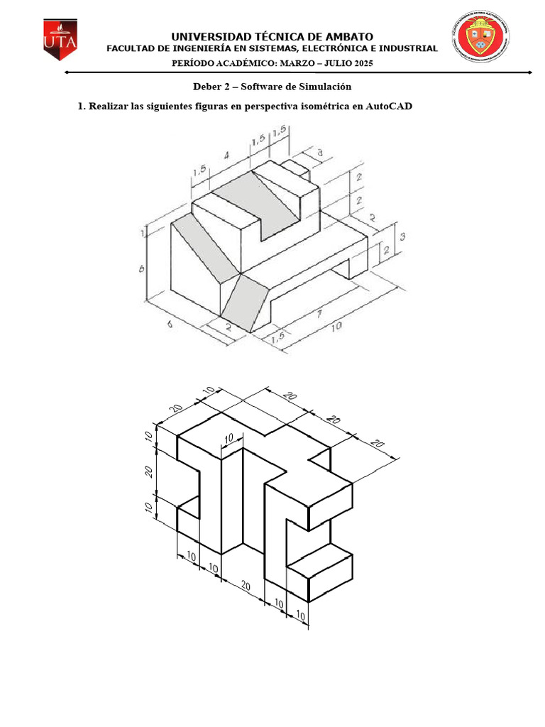 Deber 2 - Dibujo en Isometría | PDF