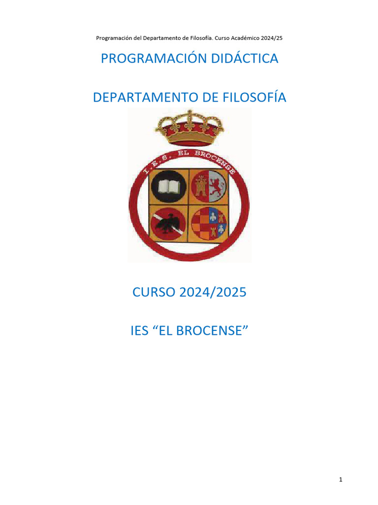 Programacion Filosofia | PDF | Evaluación | Aprendizaje