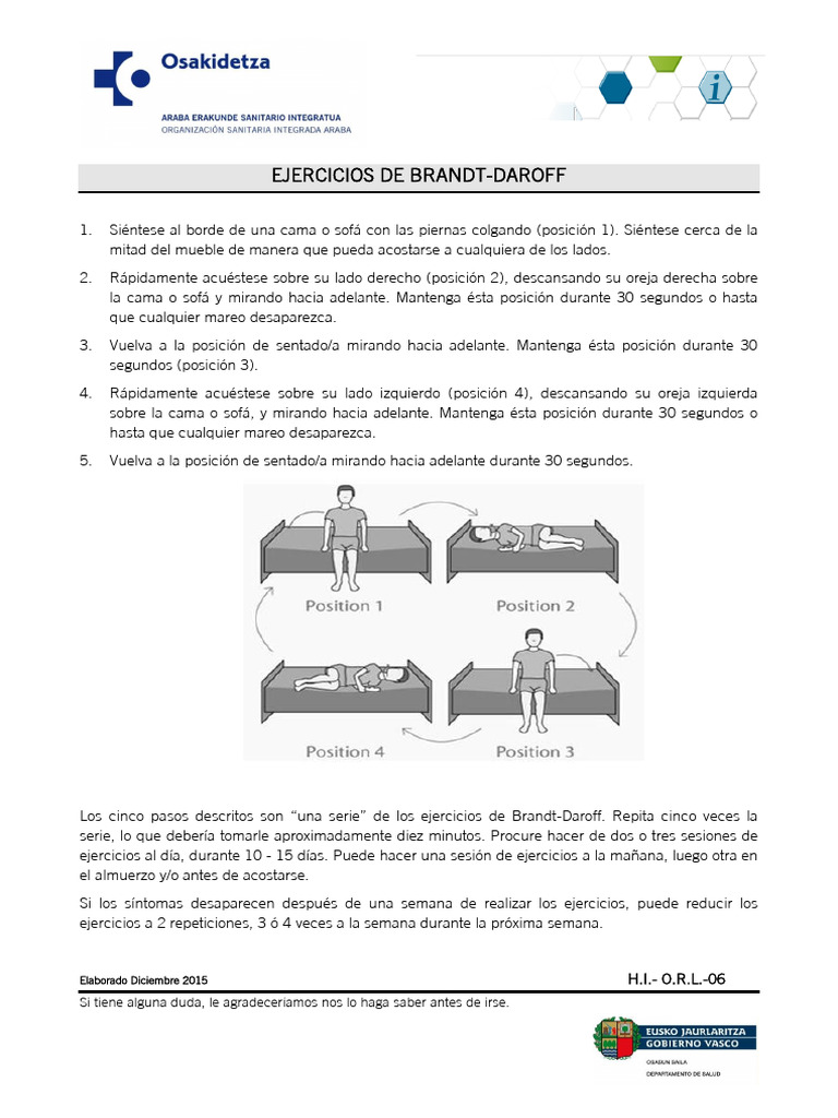 HI ORL 06 Ejercicios Brandt Daroff | PDF
