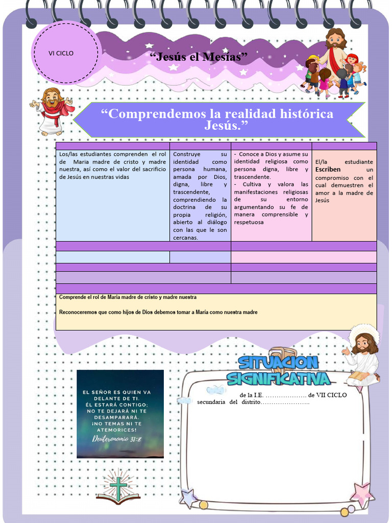 02. Ficha de actividad S1 (U3) Ciclo VII (3°4°) - RELIGIÓN | PDF | María, madre de Jesús | Jesús