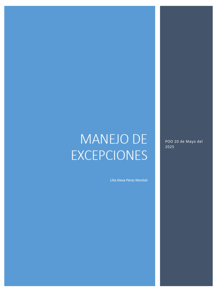 Manejo de Excepciones | PDF