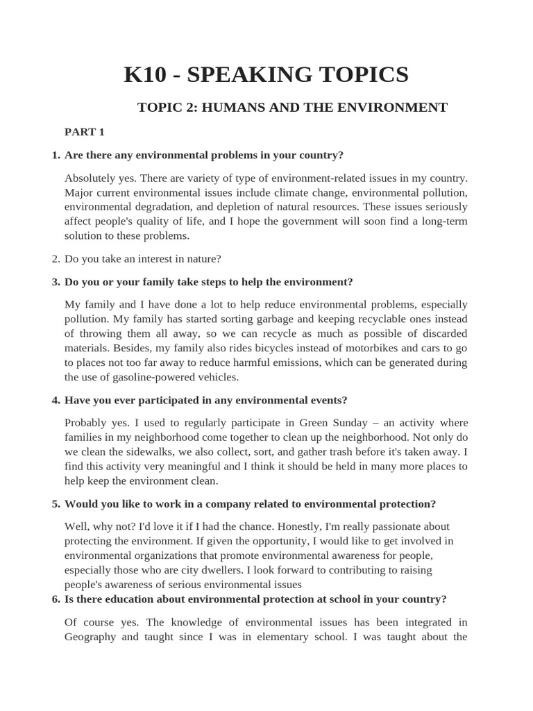 Environmental Issues and Solutions Discussion | PDF | Tourism | Recycling