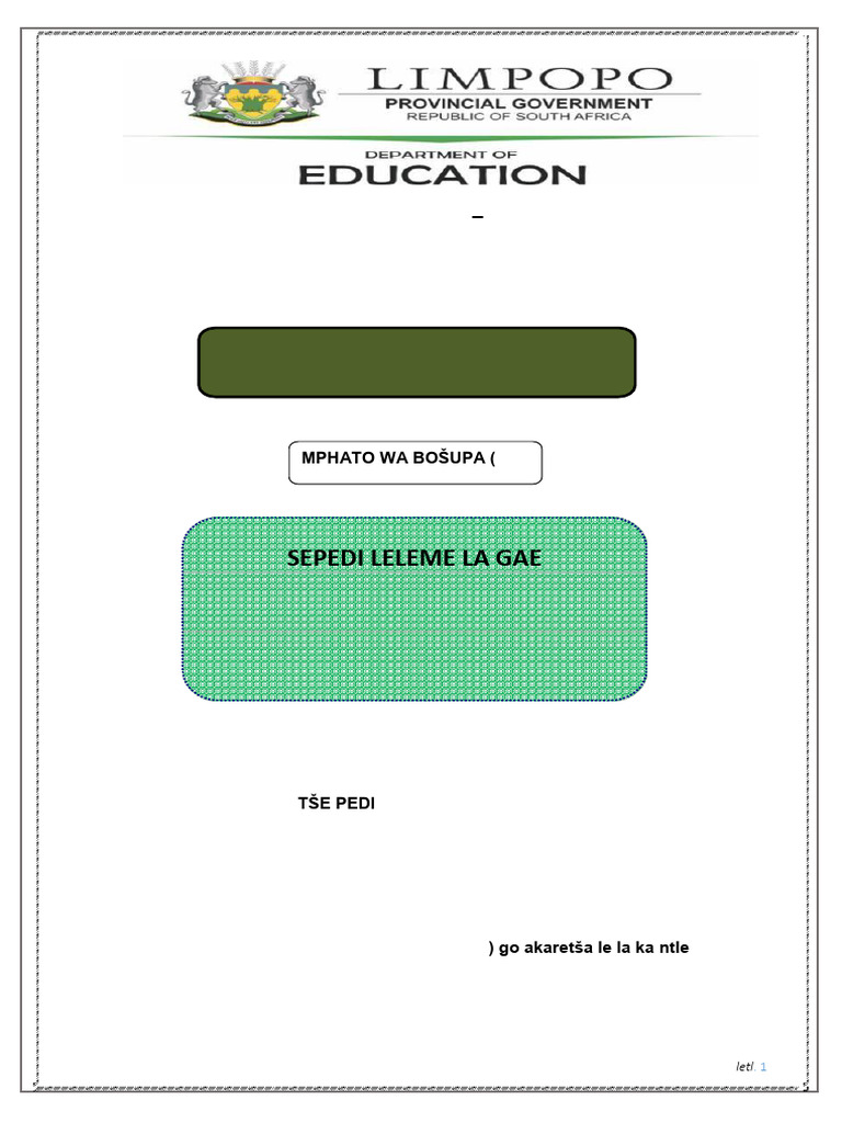 (05 June) 2025 Grade 7 Sepedi HL QP Mopitlo Moleko Wa Gare Ga Ngwaga-1 ...