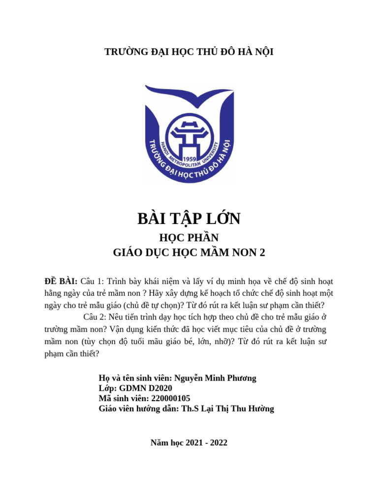 17.Trần Thị Trâm Khanh. BTL GDH MN 2 | PDF