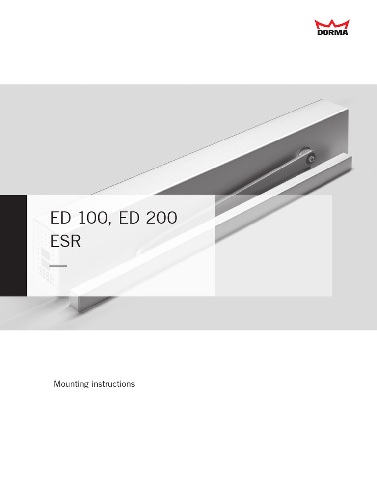 ED 100/250 Installation Instructions | PDF | Manufactured Goods | Equipment