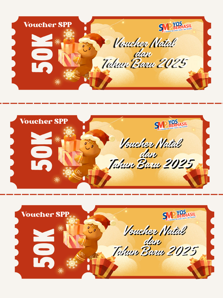 Merah Dan Kuning Ilustrasi Kupon Hadiah Natal | PDF