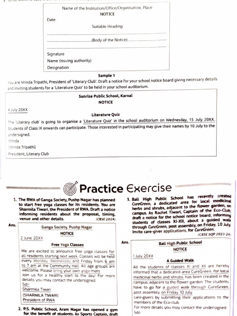 Notice Writting Sample and Format | PDF