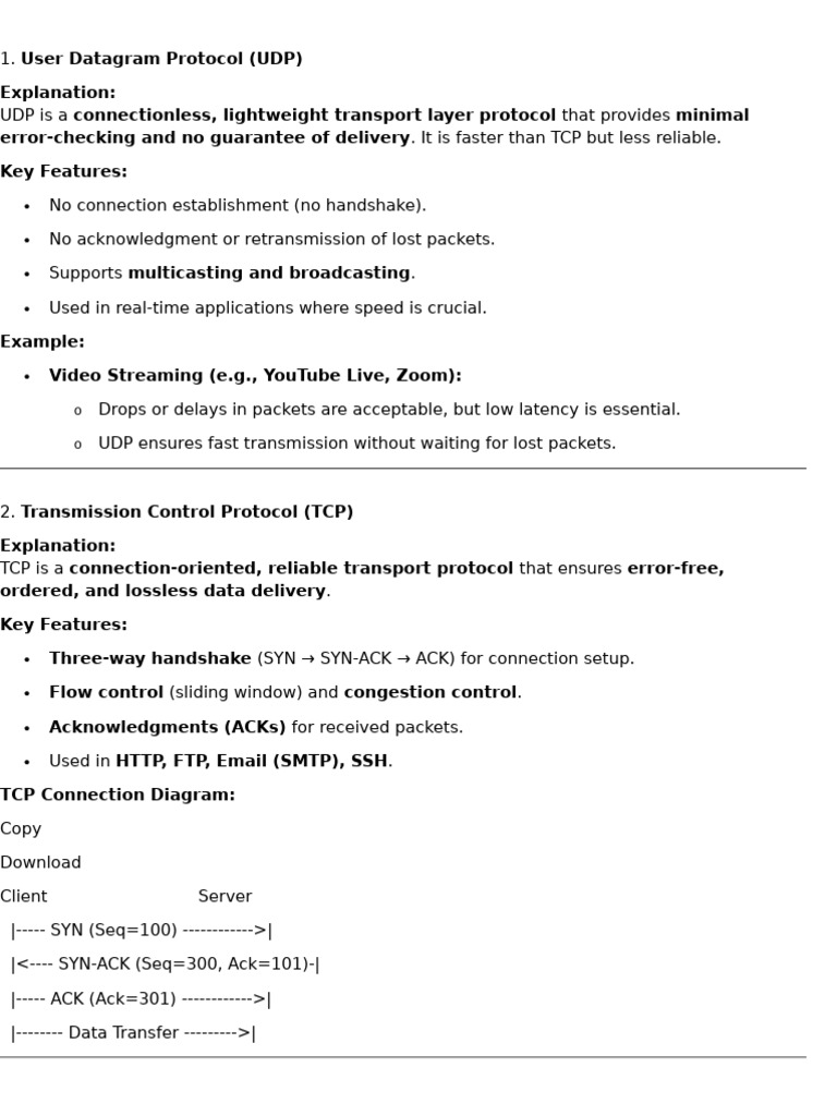 UDP, TCP, SCTP Protocols Explained | PDF | Transmission Control ...