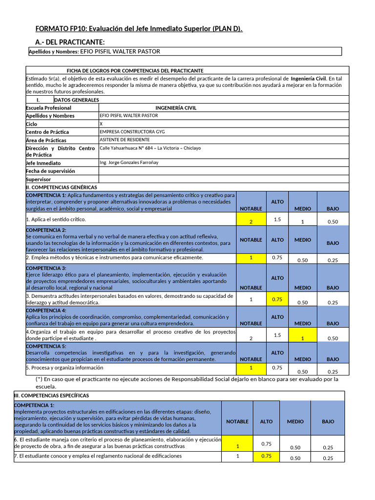 Formato FP10 - Plan D - Efio Pisfil Walter Pastor | PDF | Diseño ...