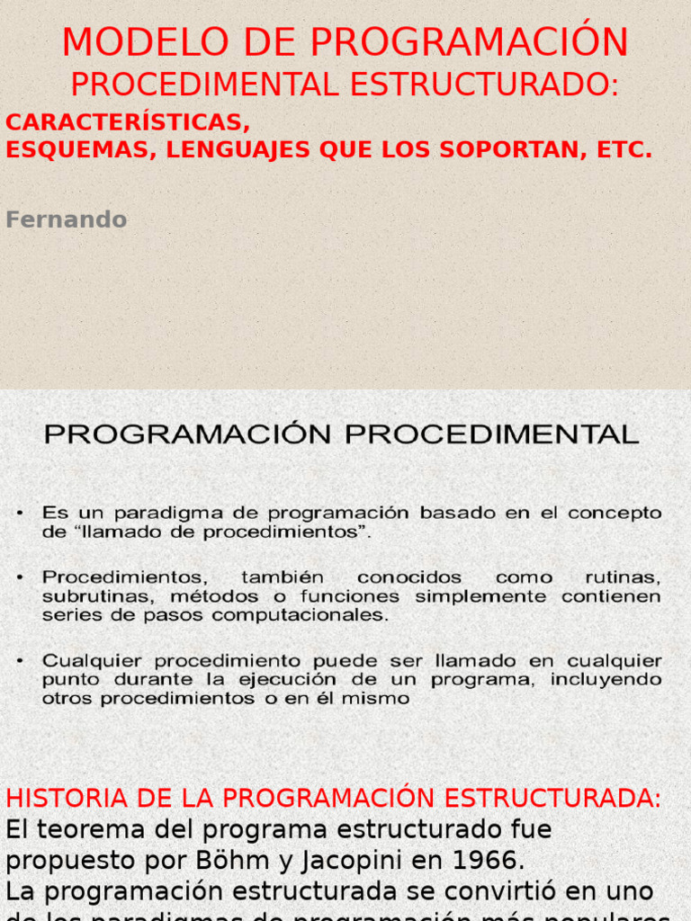 Modelo de Programación Procedimental Estructurado | PDF | Programación ...