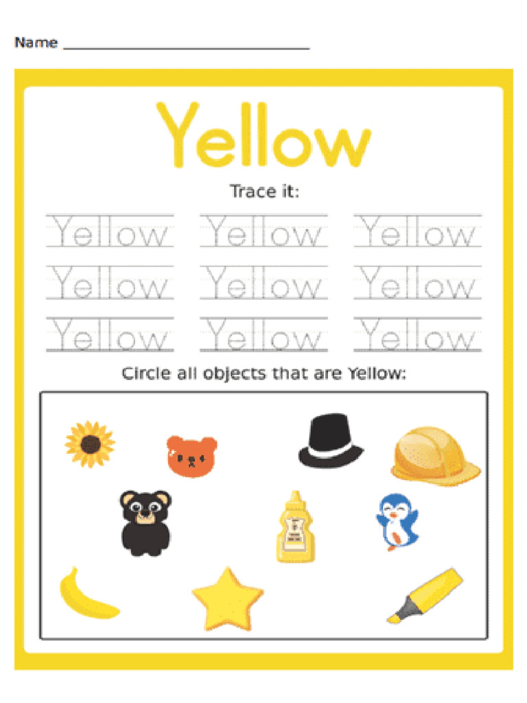Yellow Worksheet | PDF