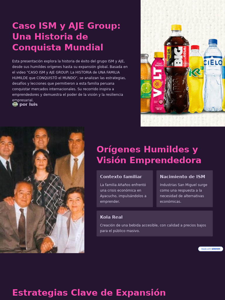 Caso ISM y AJE Group Una Historia de Conquista Mundial | PDF | Iniciativa empresarial | Economias