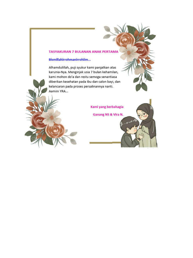 Kartu Ucapan 7 Bulanan | PDF