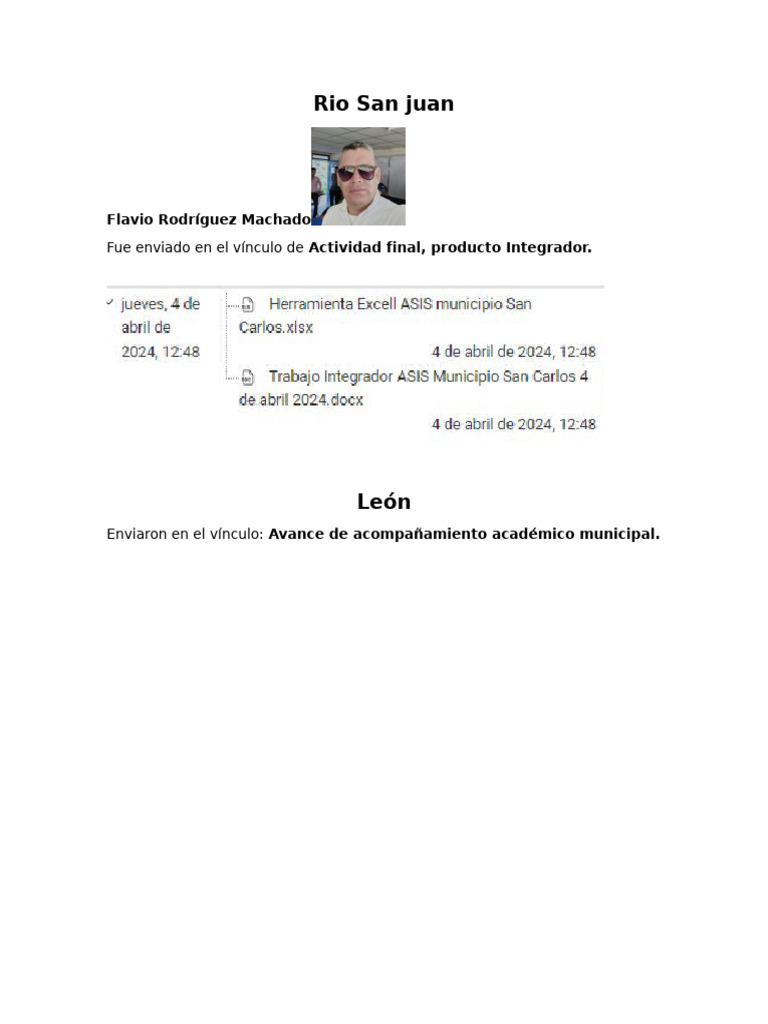 Actividad Final: Integración Río San Juan | PDF