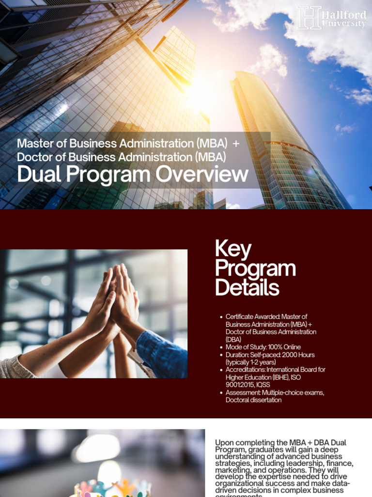 MBA + DBA Dual Program Overview | PDF | Master Of Business ...