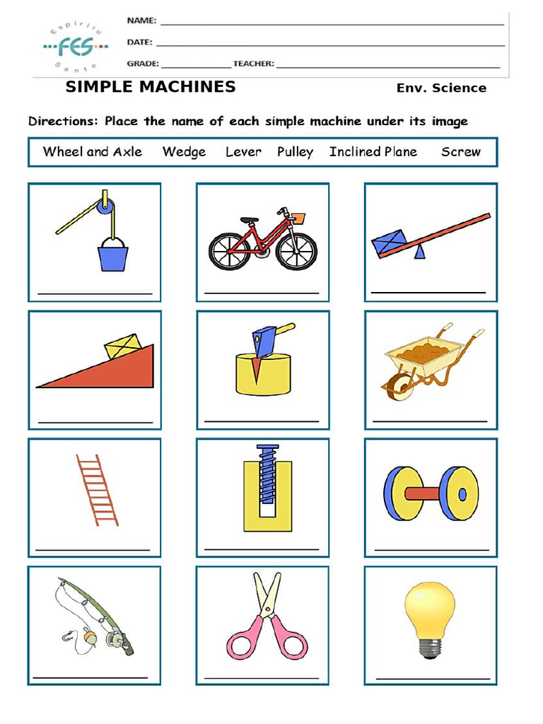 Simple Machine Worksheet 2 - 3 | PDF