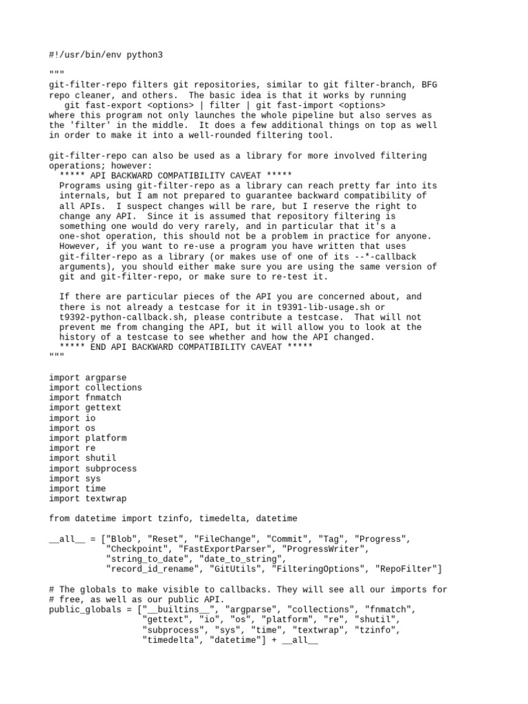 Git Filter Repo | PDF | Regular Expression | Inheritance (Object Oriented Programming)