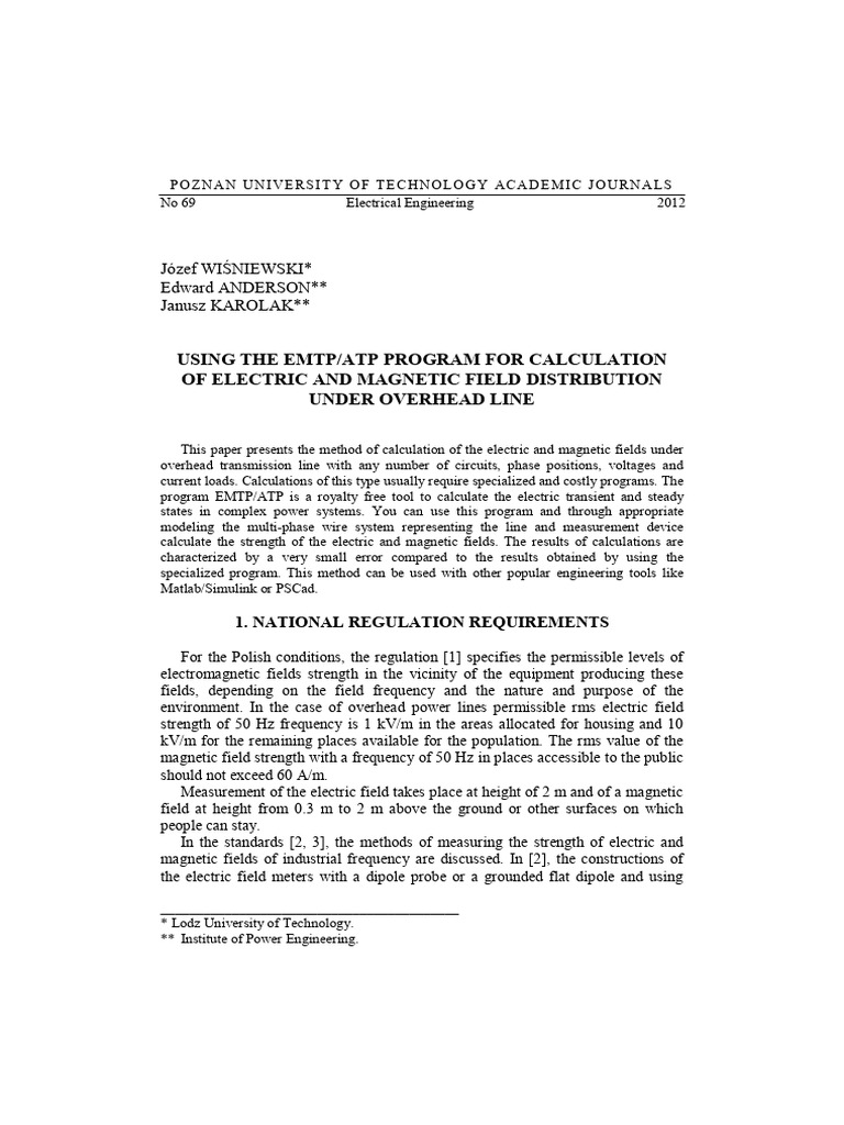 Using The EMTP ATP Program For Calc | PDF | Electric Power Transmission ...