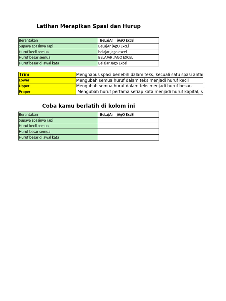 Latihan Merapikan Spasi Dan Hurup | PDF