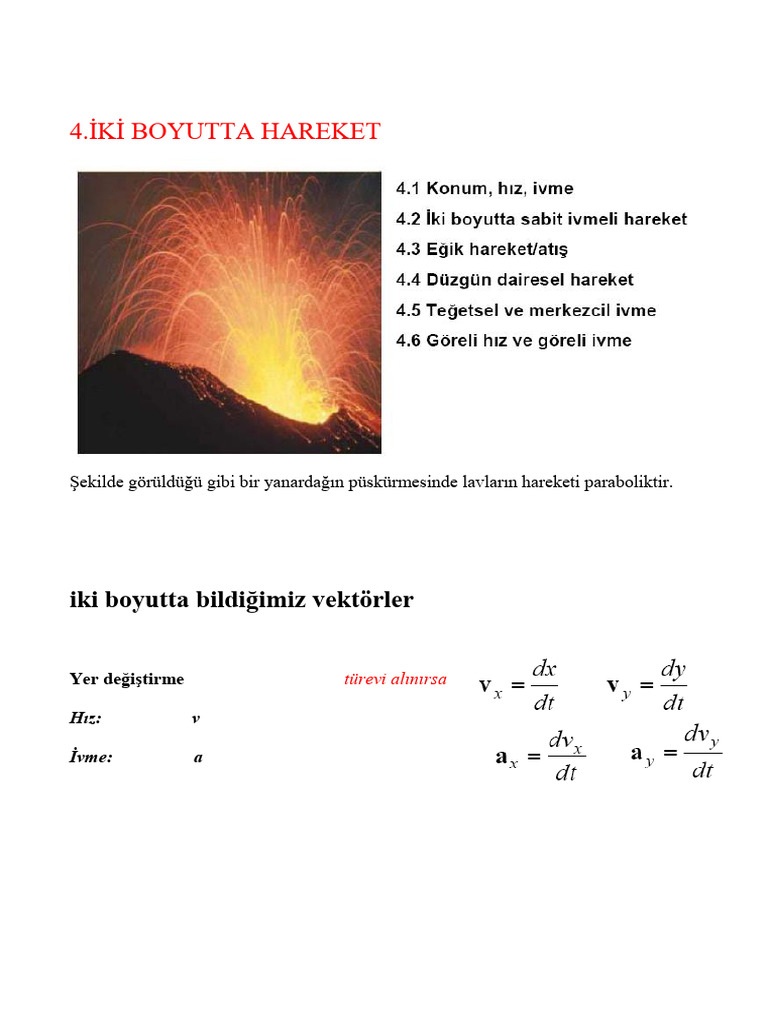 Hafta3 - 2D Hareket | PDF