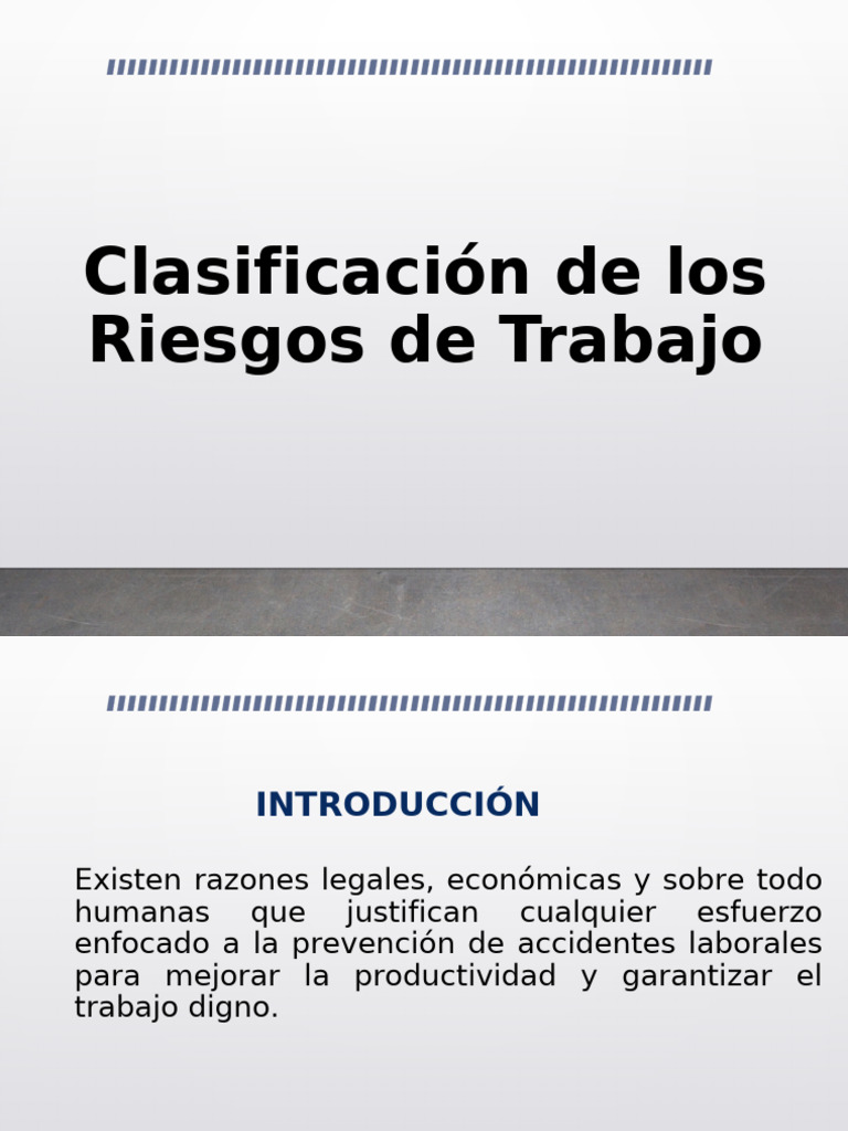 Clasificacion de Los Riesgos de Trabajo | PDF