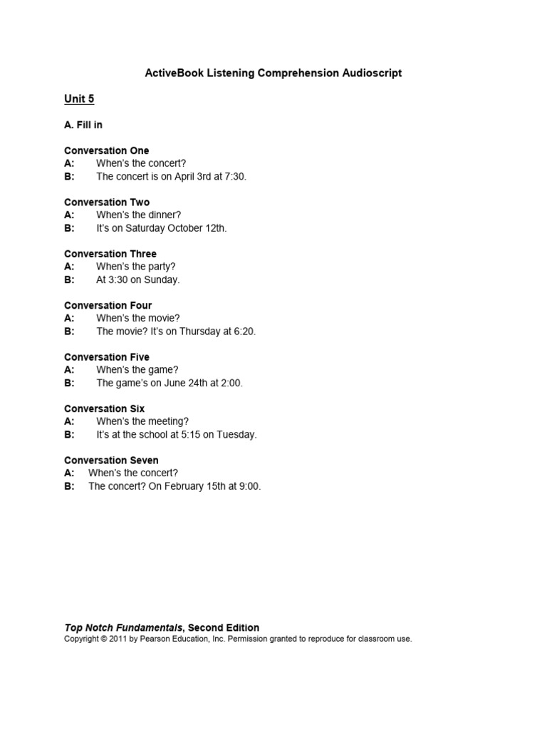 UNIT 05 ActiveBook Audioscript | PDF