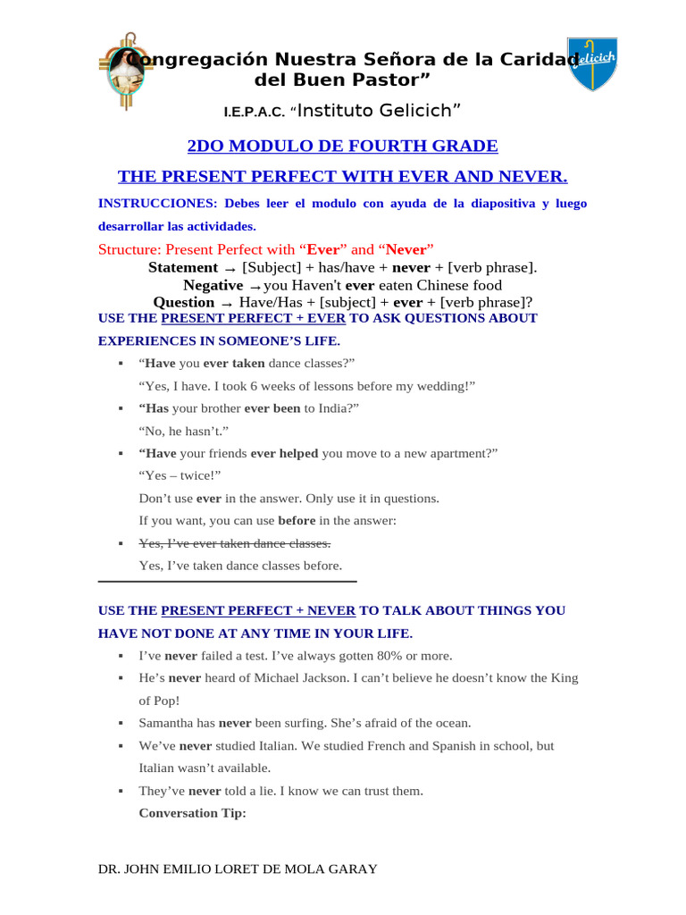 2do Modulo de Aprendizaje Fourth Grade | PDF | Grammar | Language Mechanics