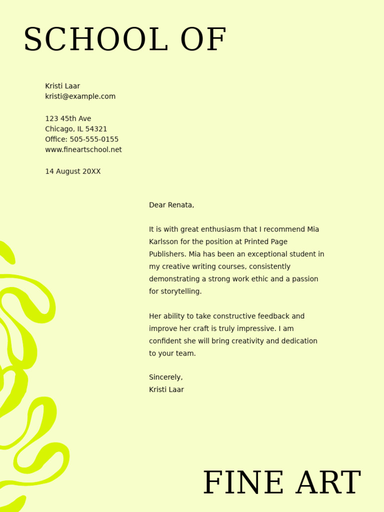 Reference Letter From Teacher | PDF