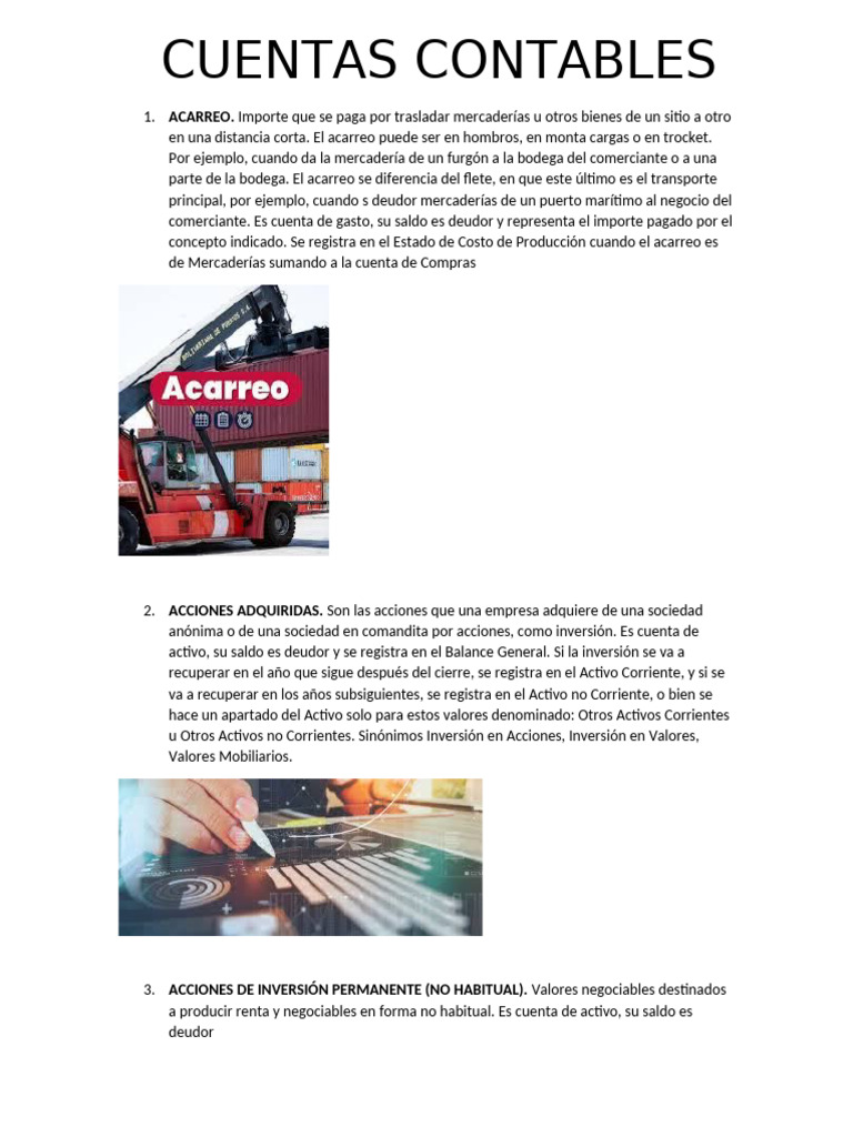 Cuentas Contables | PDF | Contabilidad | Pagos