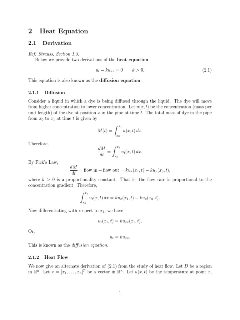 Heat Equation Derivation Guide | PDF | Distribution (Mathematics) | Sine