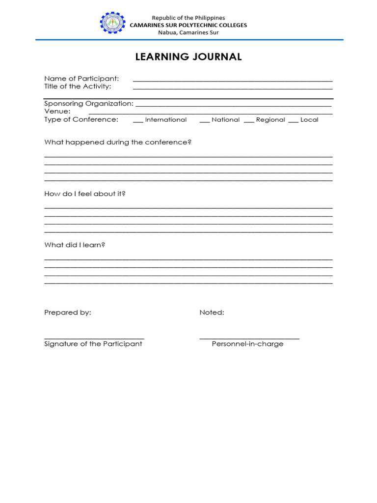 Learning Journal | PDF