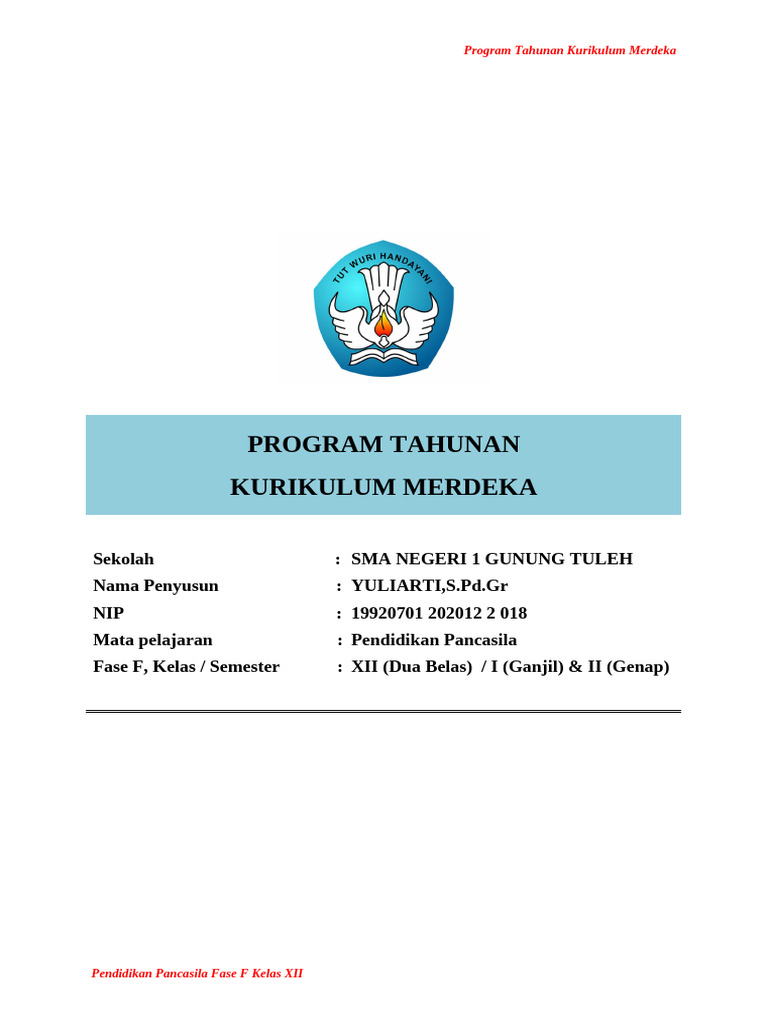 PROTA Kurikulum Merdeka | PDF