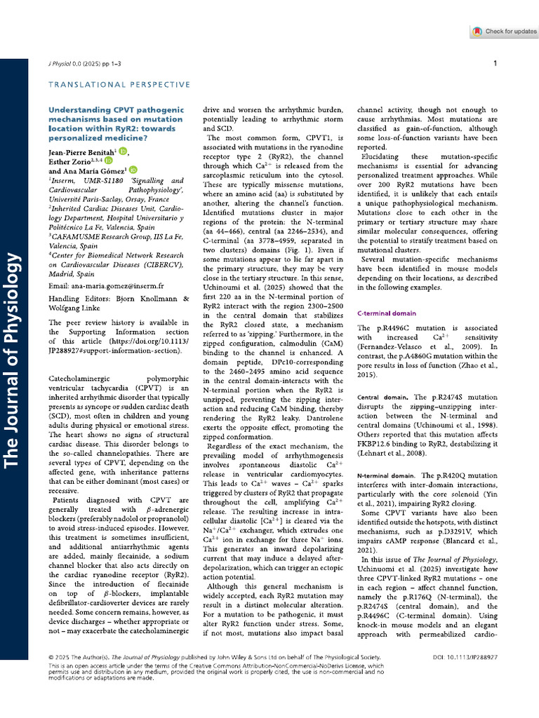 CPVT Translational Perspective TJP | PDF