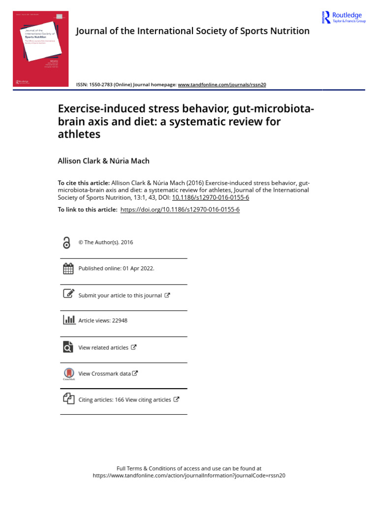 Exercise-Induced Stress Behavior Gut-Microbiota-Brain Axis and Diet A ...