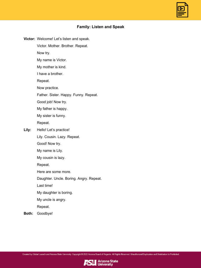 Introduction To Language Skills Unit 4 Listen and Speak | PDF