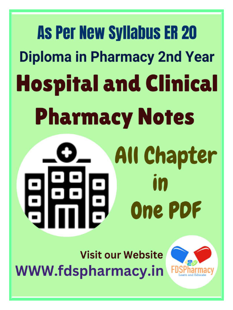 Hospital and Clinical Pharmacy All Chapter Notes PDF | PDF | Pharmacy ...